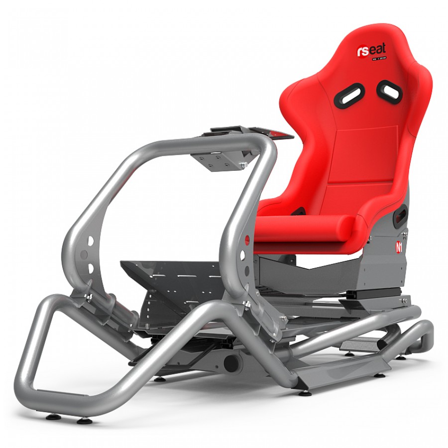 Rseat N1 Red Seat / Silver Frame Racing Simulator Cockpit