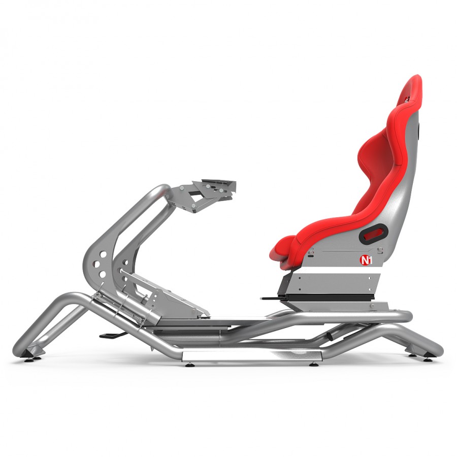 Rseat N1 Red Seat / Silver Frame Racing Simulator Cockpit