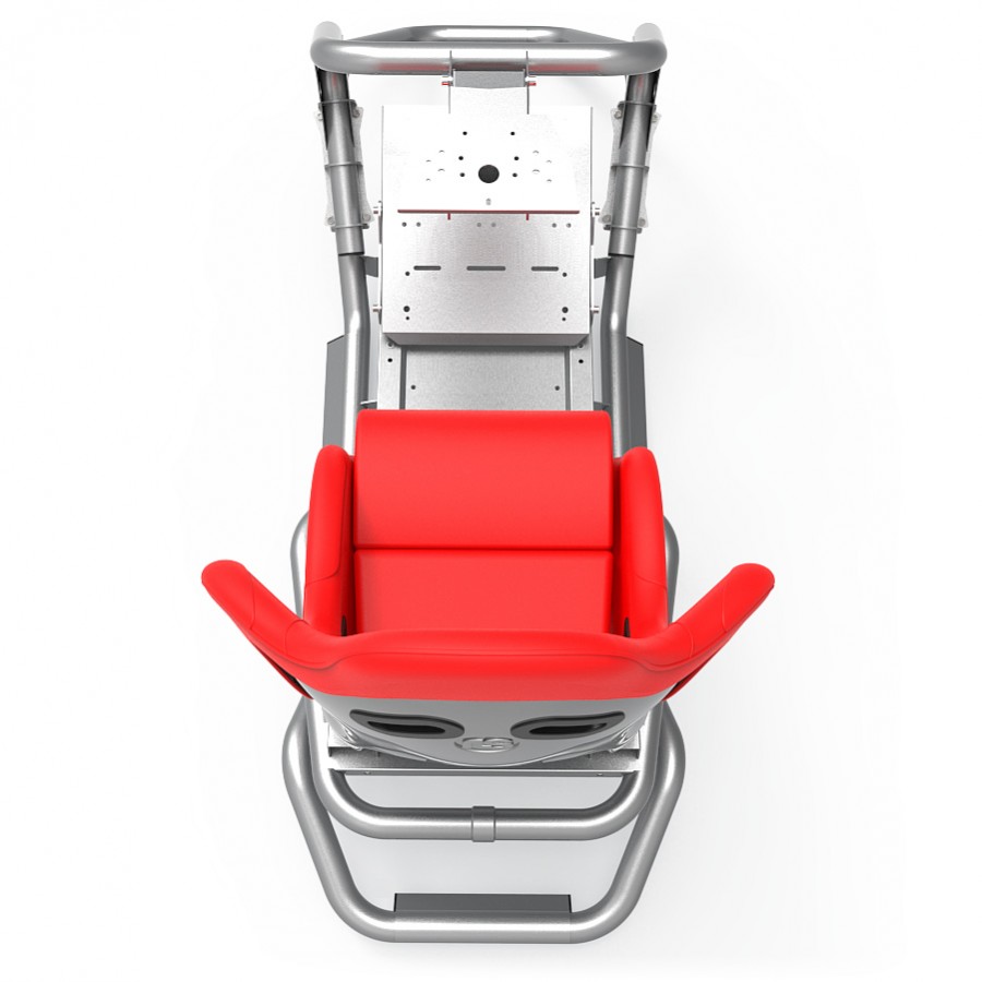 Rseat N1 Red Seat / Silver Frame Racing Simulator Cockpit