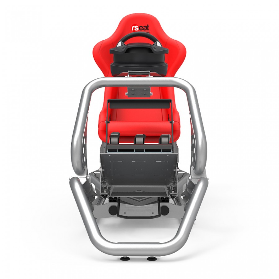 Rseat N1 Red Seat / Silver Frame Racing Simulator Cockpit