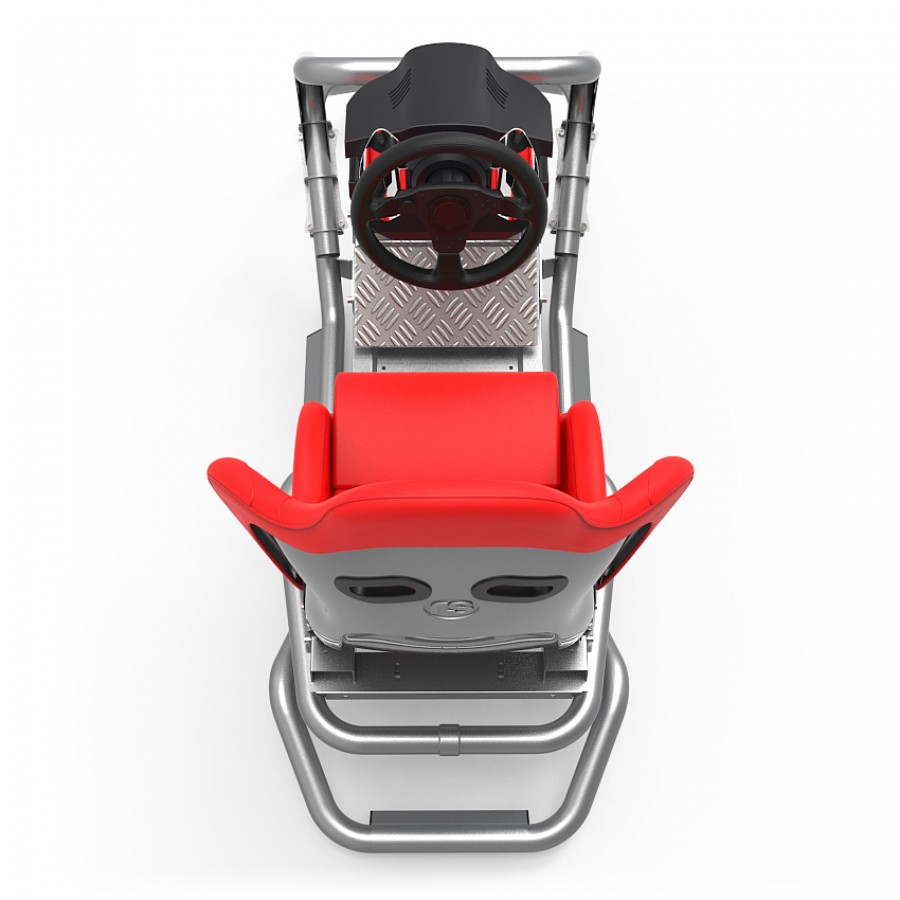 Rseat N1 Red Seat / Silver Frame Racing Simulator Cockpit