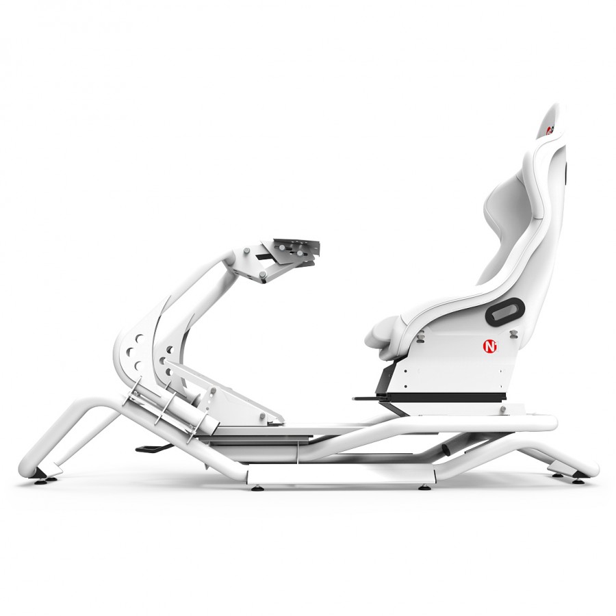 Rseat N1 White Seat / White Frame Racing Simulator Cockpit