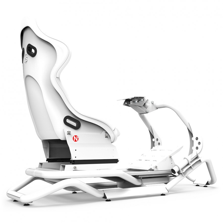 Rseat N1 White Seat / White Frame Racing Simulator Cockpit