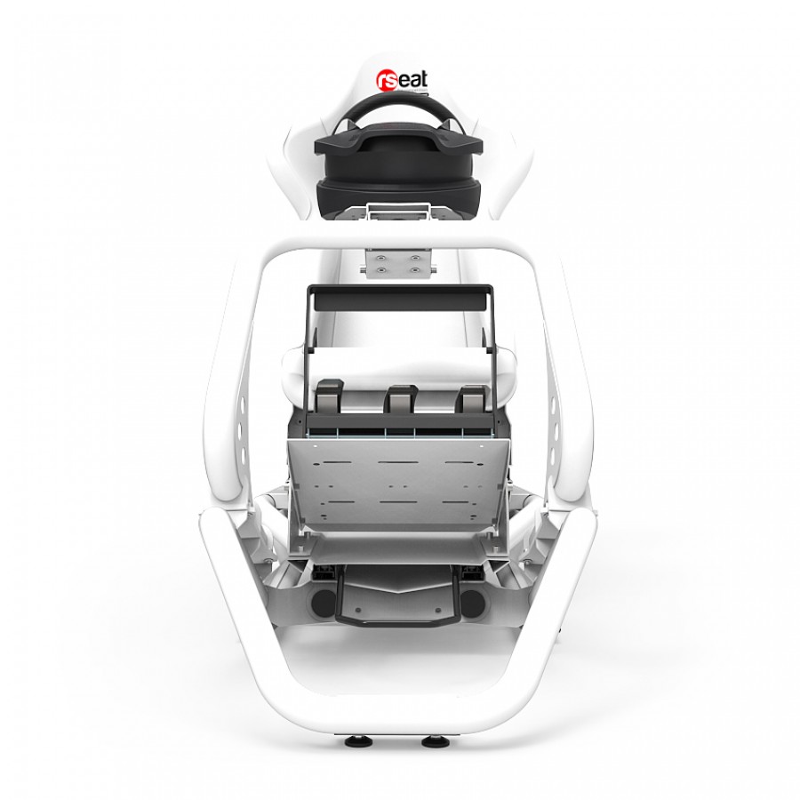 Rseat N1 White Seat / White Frame Racing Simulator Cockpit